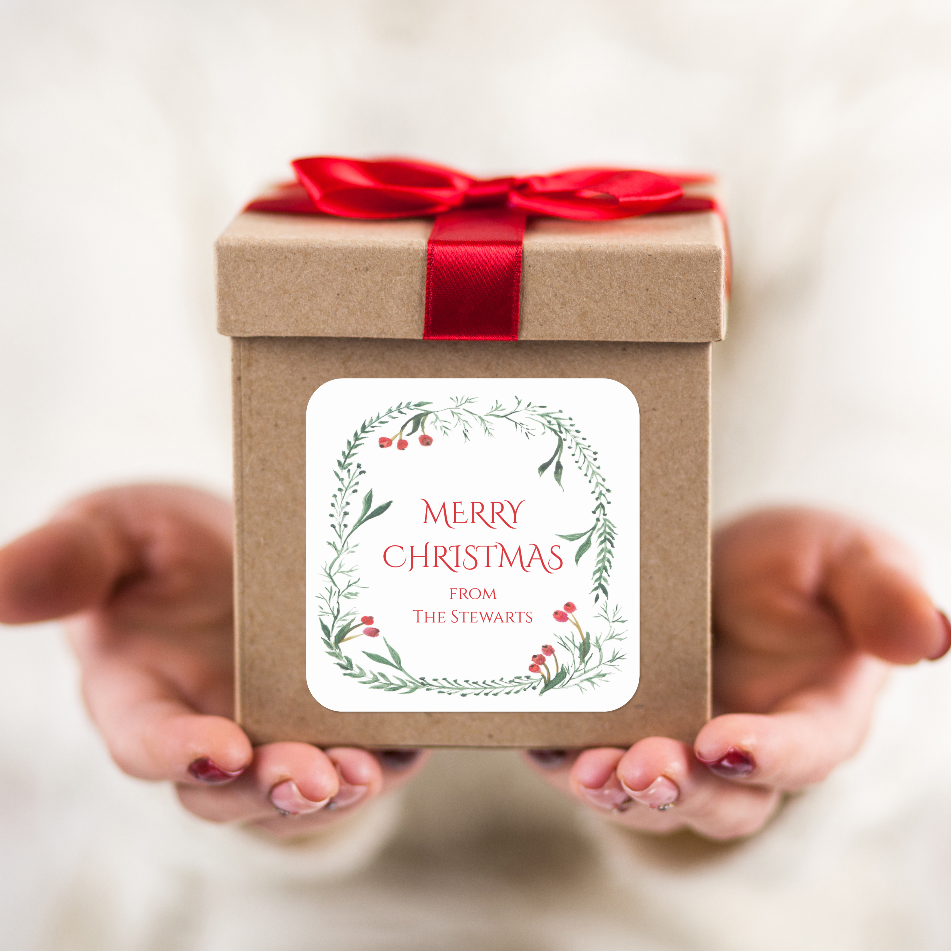 Personalized Merry Christmas Sticker